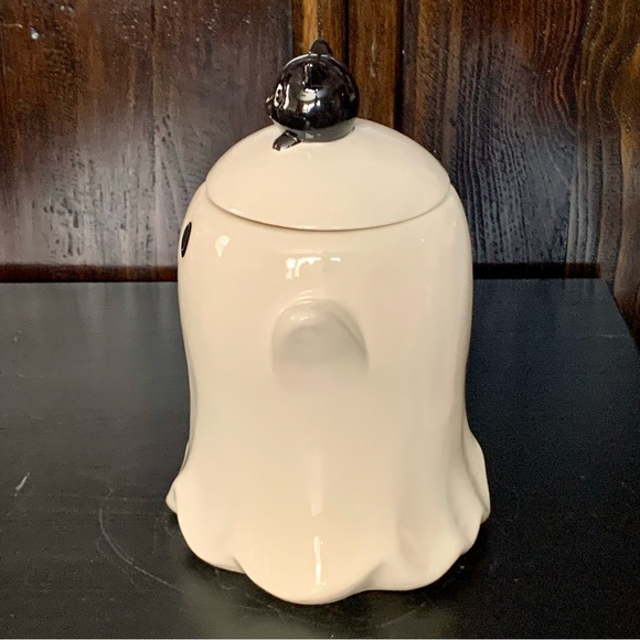 Holiday | Ghost With Black Cat Hand Painted Halloween Canister | Poshmark